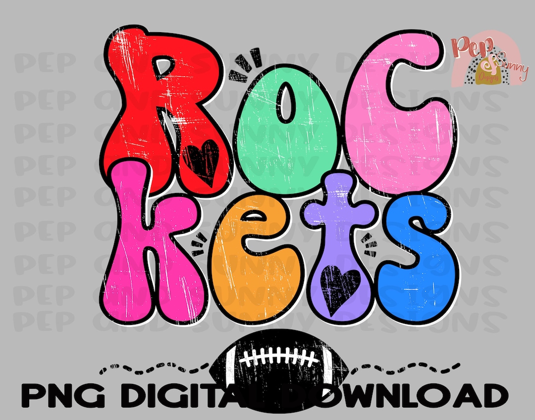 Rockets | Distressed | Multicolor Front Pocket and Back Design | Spirit ...