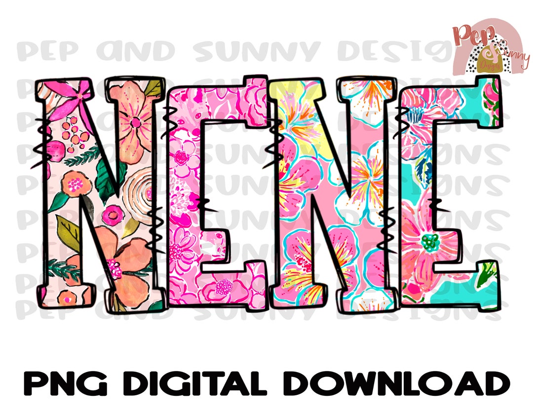 Nene Florals Doodle Design | PNG Digital Download | Sublimation Design ...