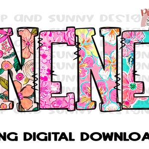 Nene Florals Doodle Design | PNG Digital Download | Sublimation Design ...