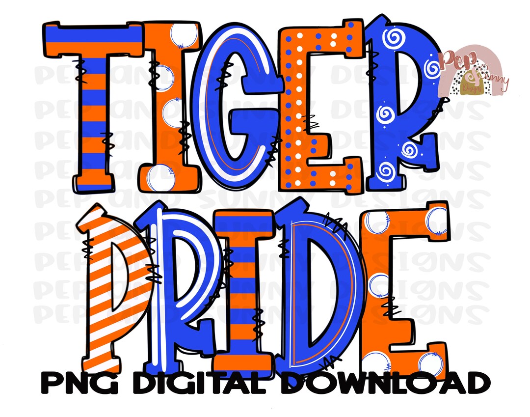 Tiger Pride | Tigers | Spirit Tee | Doodle Design | PNG Digital ...