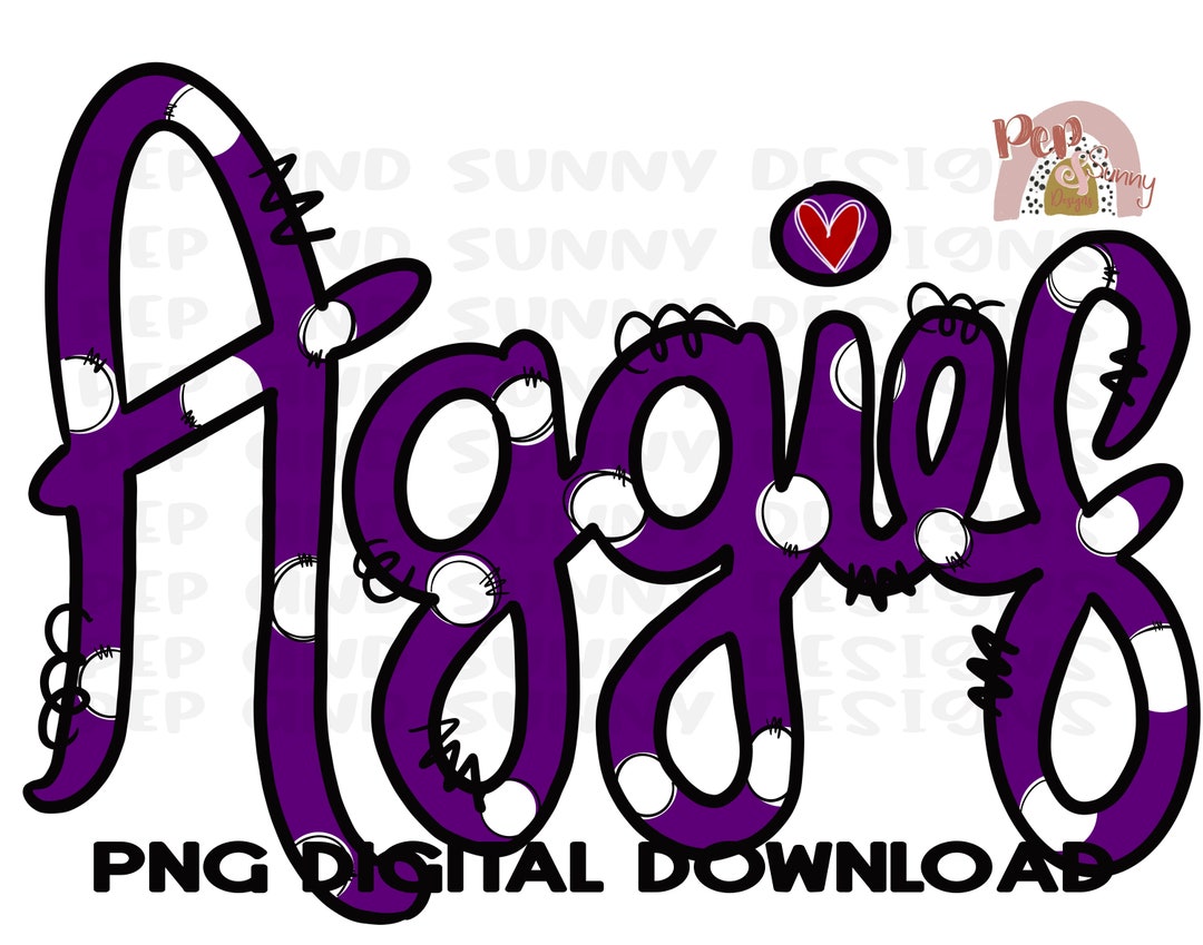 Aggies | Hand Lettered | Mascot | Spirit Tee | PNG Digital Download - Etsy