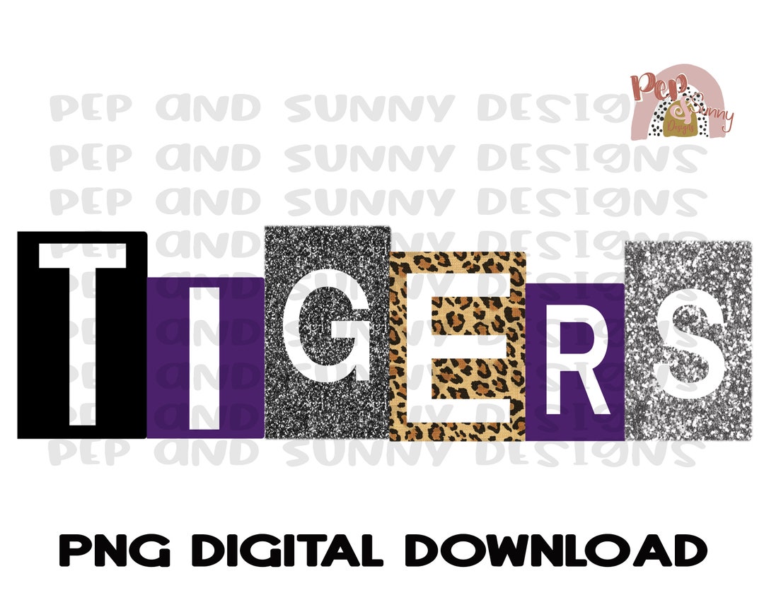 Tigers | Block Stencil Design | Spirit Tee | PNG Digital Download ...
