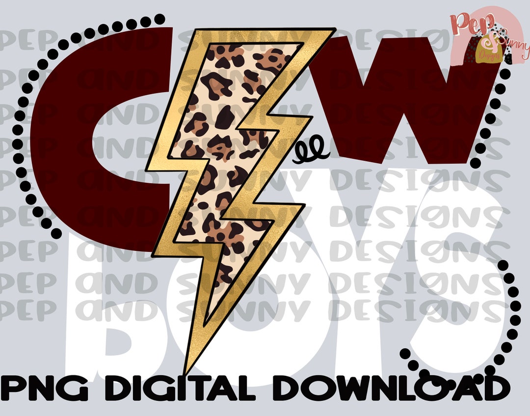Cowboys | Leopard Lightning Bolt | Spirit Tee | PNG Digital Download ...
