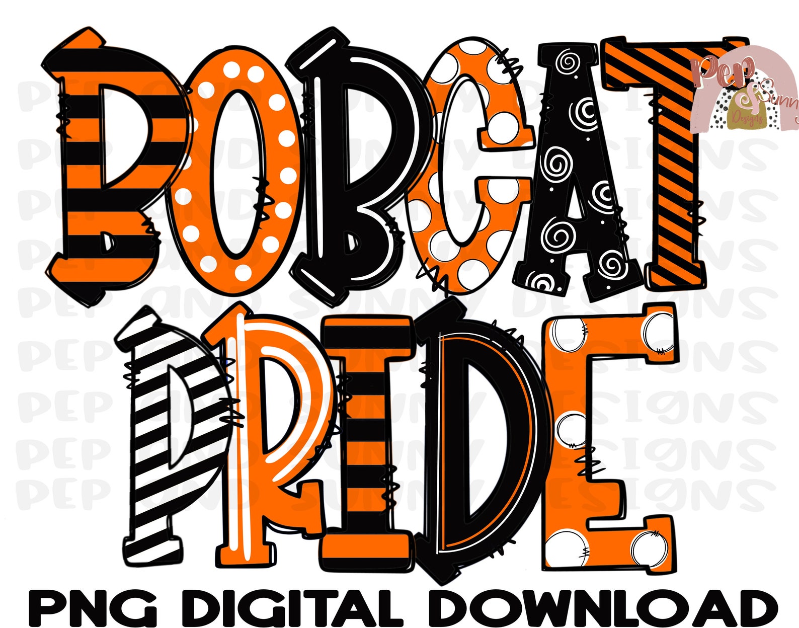 Bobcat Pride Bobcats Spirit Tee Doodle Design PNG - Etsy