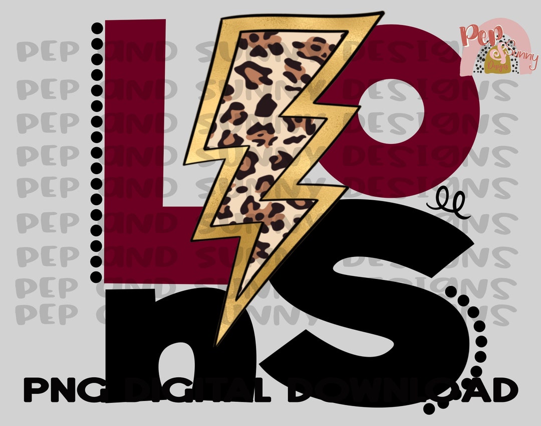 Lions | Leopard Lightning Bolt | Spirit Tee | PNG Digital Download ...