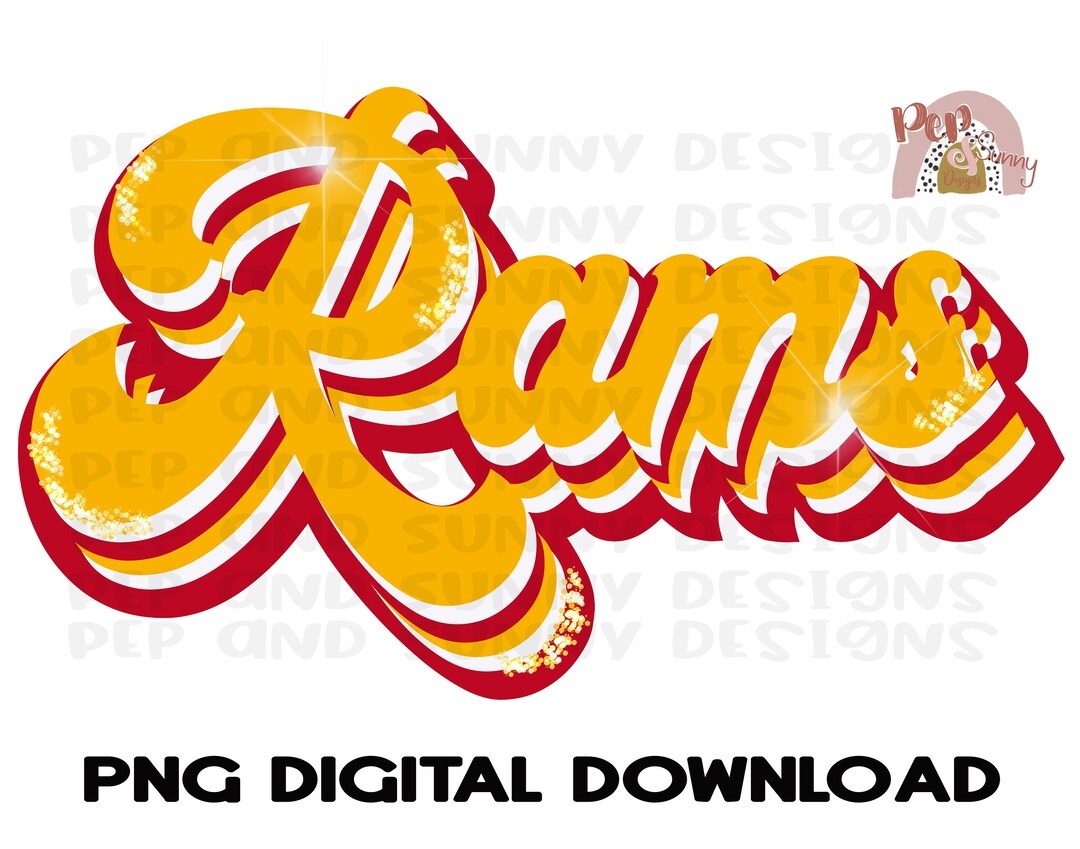 Rams | Retro Design | Spirit Tee | PNG Digital Download | Sublimation ...