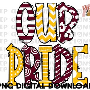 Cub Pride Maroon and Yellow Gold | Doodle Design | Spirit Tee Design ...