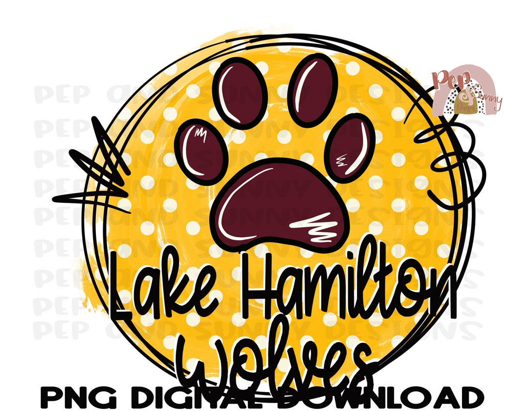 Lake Hamilton Wolves Spirit Tee Mascot PNG Digital Download Sublimation ...