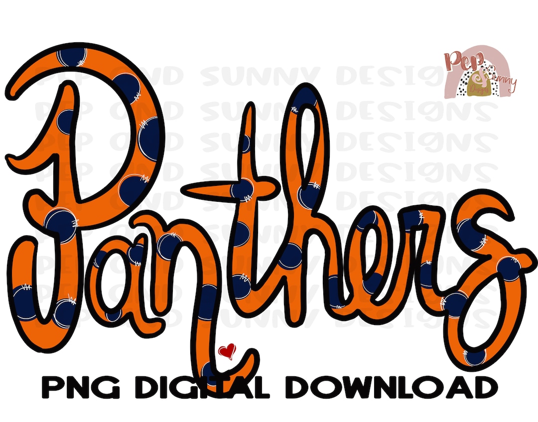 Panthers | Hand Lettered | Script| Mascot | PNG Digital Download ...