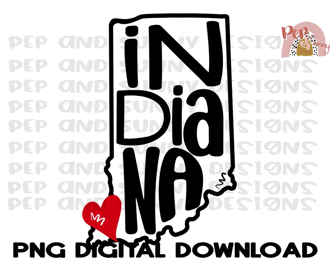 Indiana Hand Drawn Design | PNG Digital Download | Sublimation Design ...