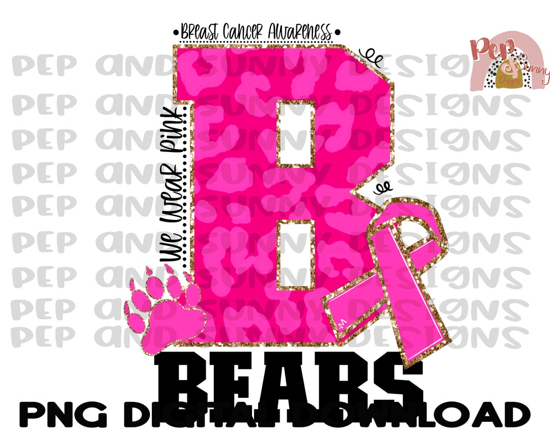 Bears 3 Breast Cancer Design Bears Leopard Pink PNG Digital Download ...