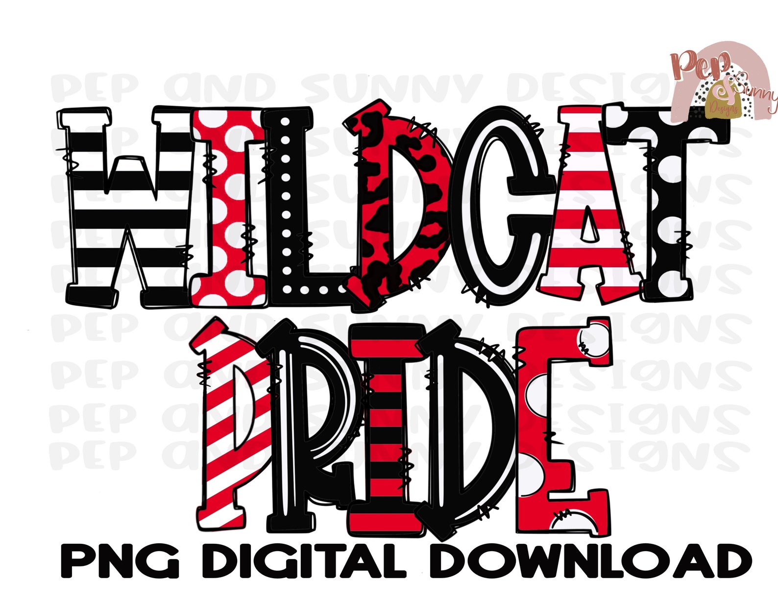 Wildcat Pride | Wildcats | Spirit Tee | Doodle Design | PNG Digital ...