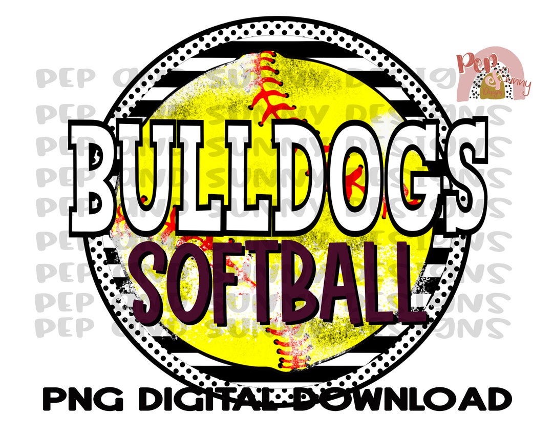 Bulldogs Softball | Maroon | Team Design | Softball | Spirit Tee | PNG ...