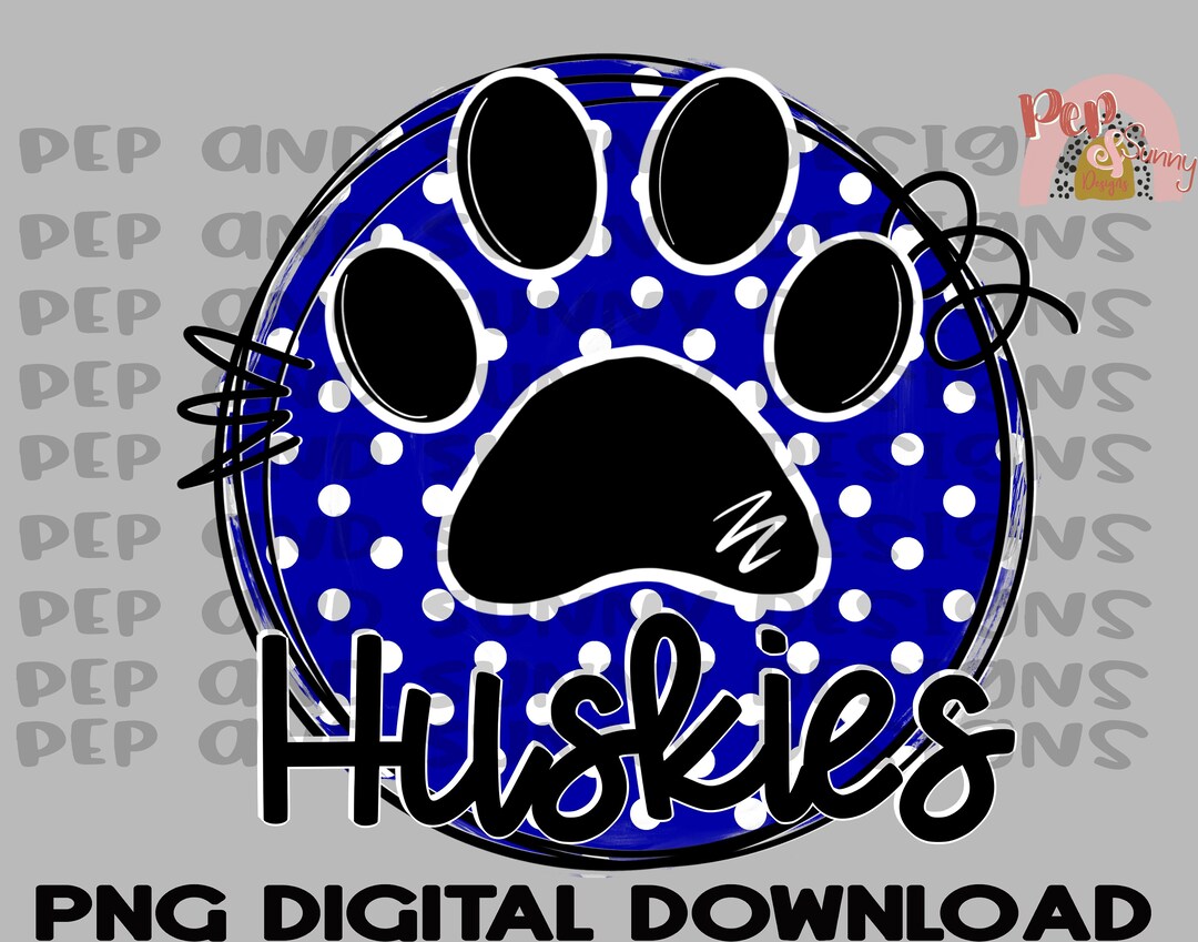 Huskies | Paw Print | Spirit Tee | PNG Digital Download | Sublimation ...