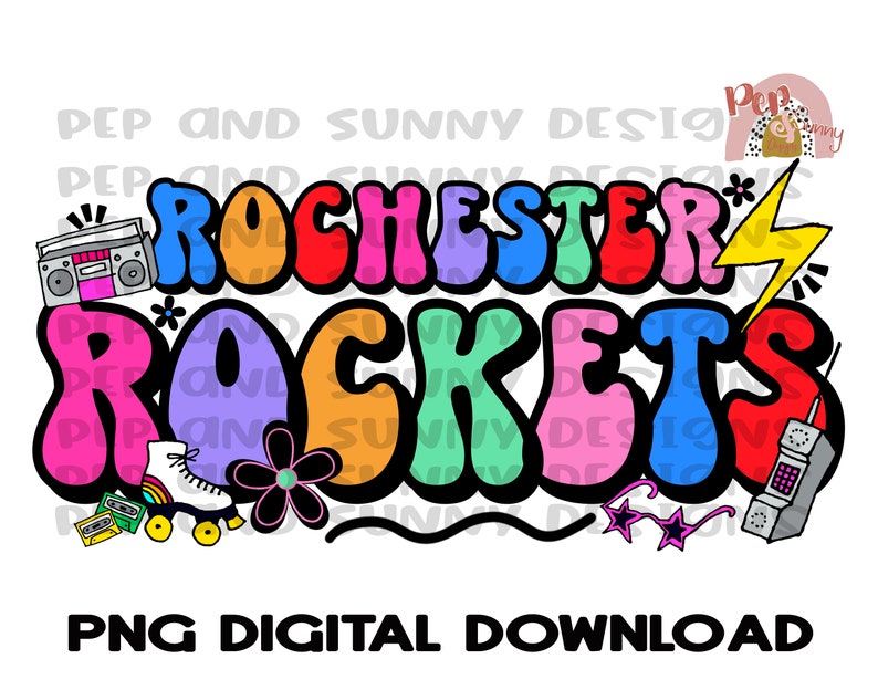 Rockets Custom Your School 80s 90s Retro Design - Etsy