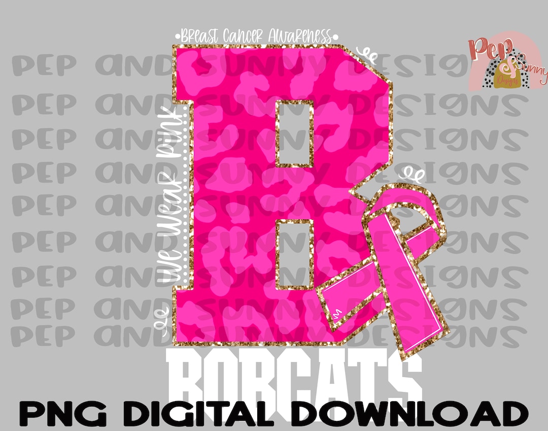 Bobcats 2 | Breast Cancer Design | Leopard | Pink | PNG Digital ...