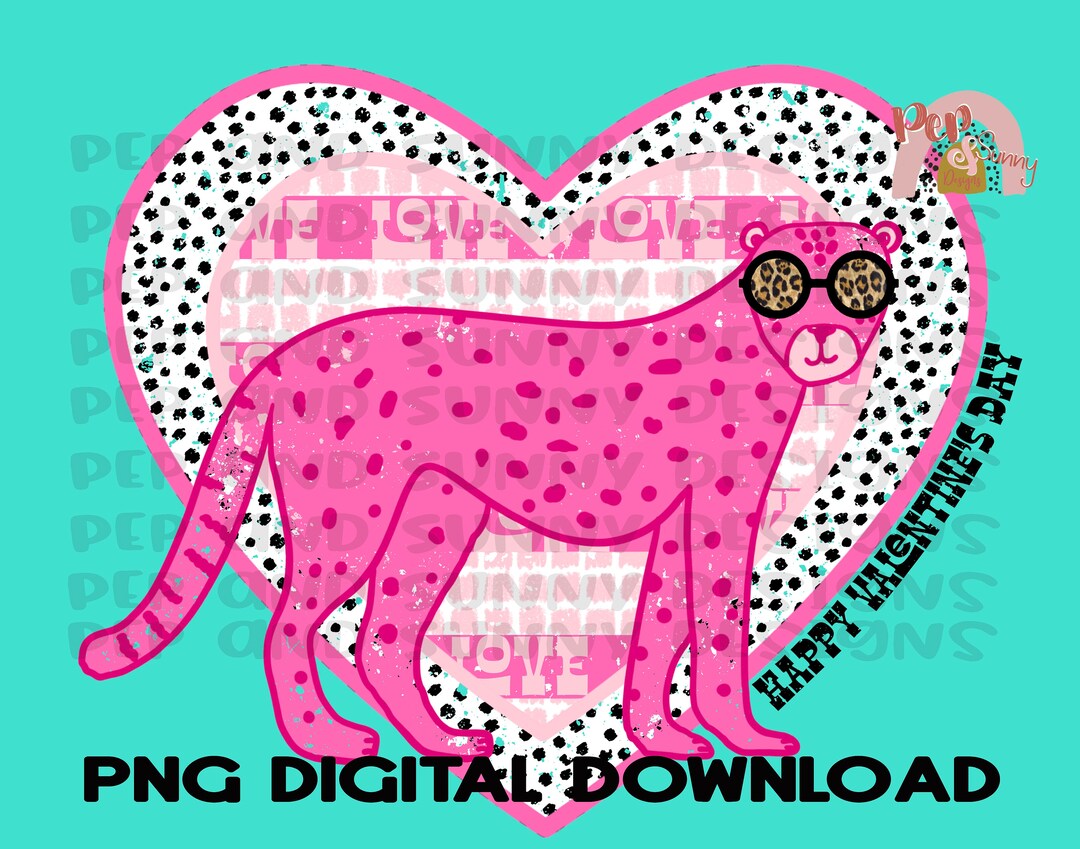 Valentine Leopard | Valentine’s Day | Distressed | PNG Digital Download ...