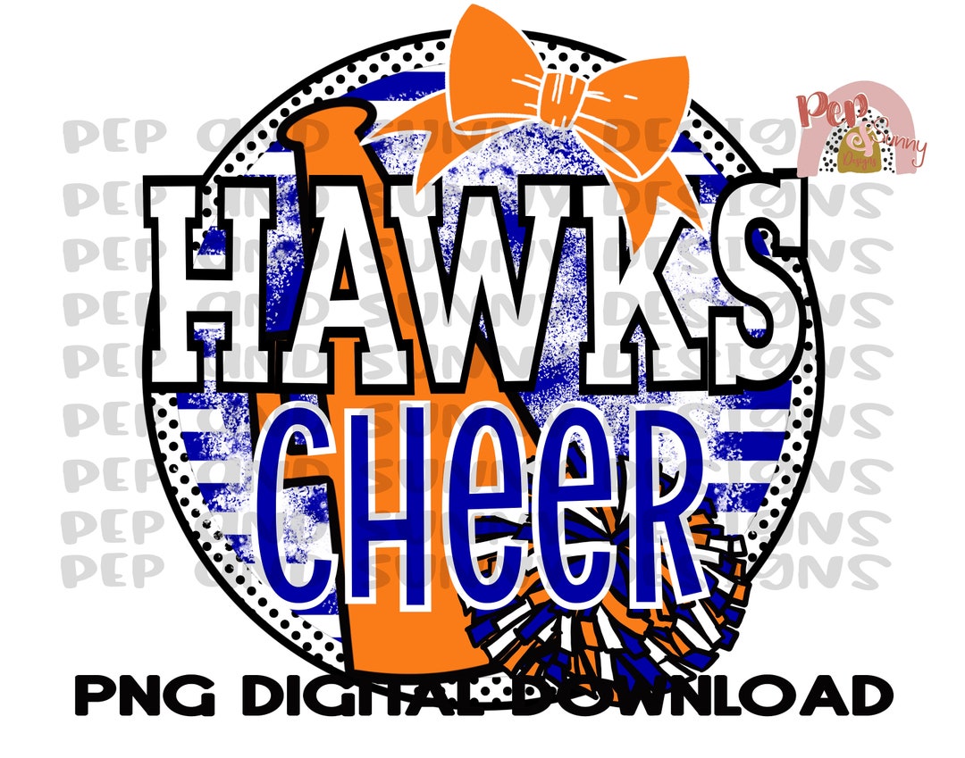Hawks Cheer | Cheer Team Design | Dance Team Design | Megaphone | Bow ...