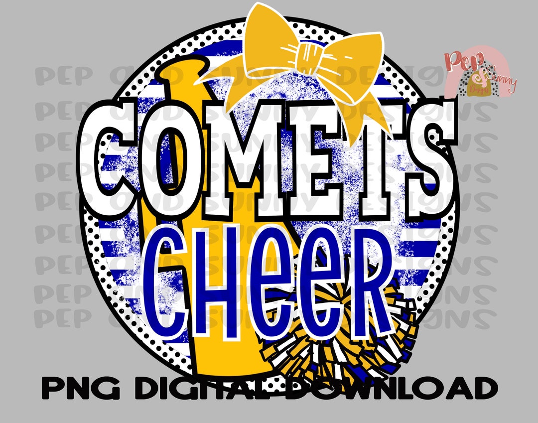 Comets Cheer | Cheer Team Design | Dance Team Design | Megaphone | Bow ...