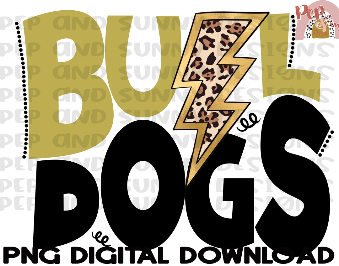 Bulldogs | Leopard Lightning Bolt | Spirit Tee | PNG Digital Download ...