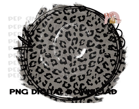 Gray Leopard Circle Doodle PNG Digital Download | Etsy