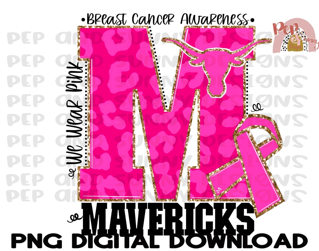 Mavericks | Breast Cancer Design | Leopard | Pink | PNG Digital ...