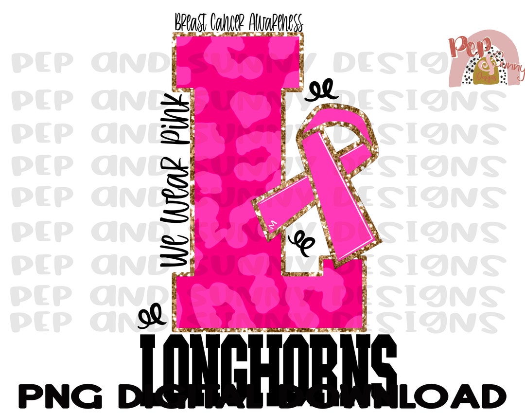 Longhorns Breast Cancer Design Longhorns Leopard Pink - Etsy