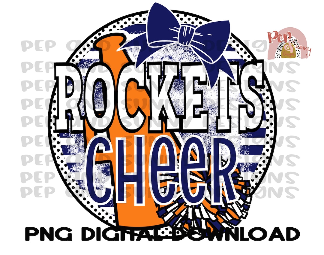 Rockets Cheer Navy Blue and Orange | Cheer Team Design | Dance Team ...