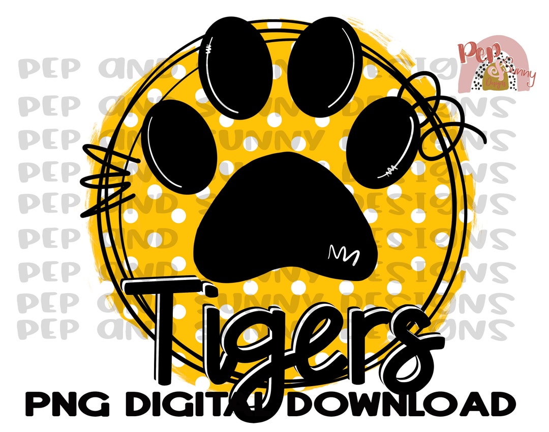 Tigers | Spirit Tee | Polka Dots | Circle | PNG Digital Download ...