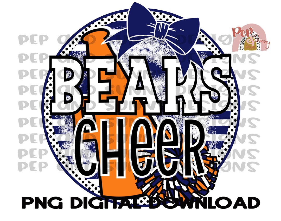 Bears Cheer Navy Blue and Orange Cheer Team Design | Dance Team Design ...