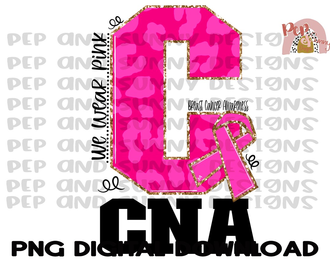 CNA Breast Cancer Design | CNA | Leopard | Pink | PNG Digital Download ...