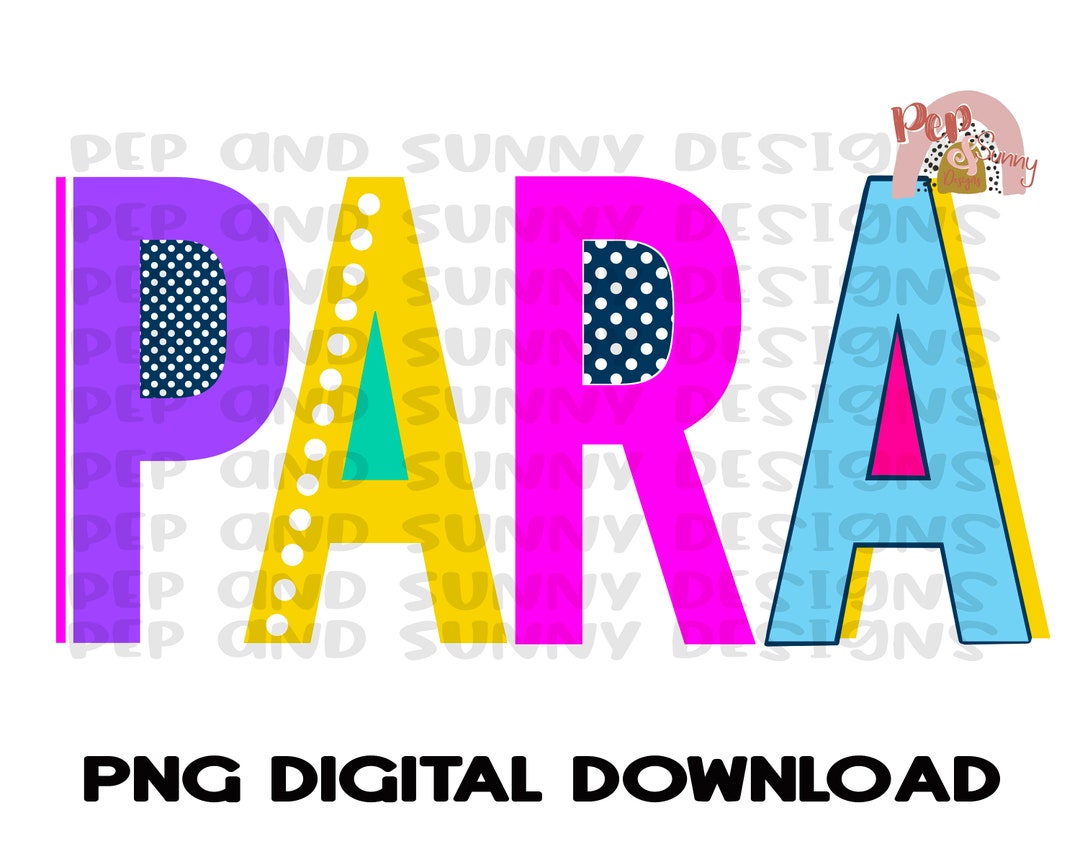 Para | School | Teacher | PNG Digital Download | Sublimation Design - Etsy