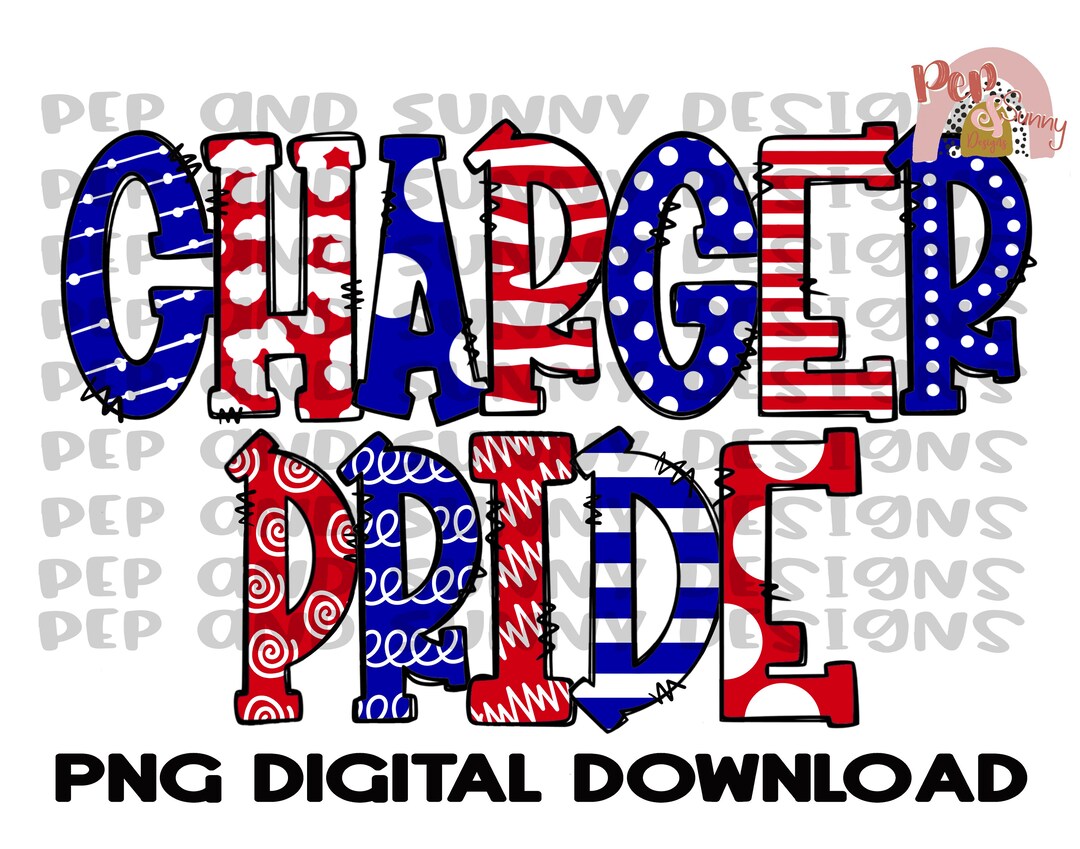 Charger Pride | Doodle Design | Spirit Tee | PNG Digital Download ...
