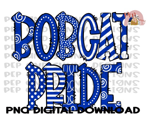 Bobcat Pride Bobcats Spirit Tee Doodle Design PNG - Etsy