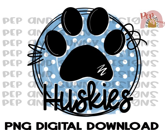 Huskies Paw Print Spirit Tee PNG Digital Download - Etsy