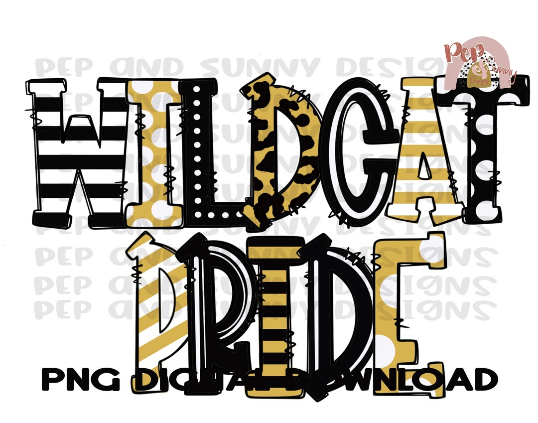Wildcat Pride | Wildcats | Spirit Tee | Doodle Design | PNG Digital ...