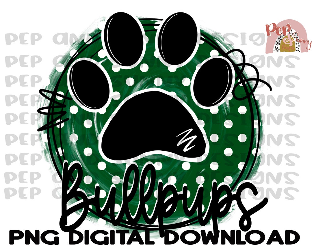 Bullpups | Paw Print | Spirit Tee | PNG Digital Download | Sublimation ...
