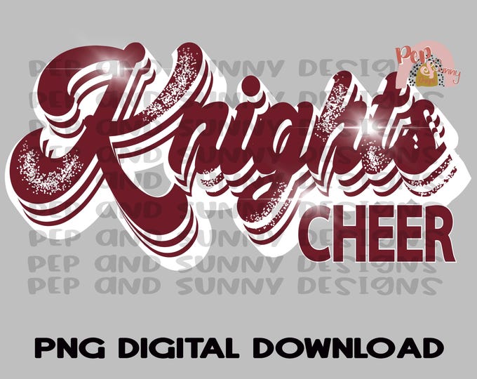 Knights Cheer | Cheer Team Design | Retro Glam | PNG Digital Download ...