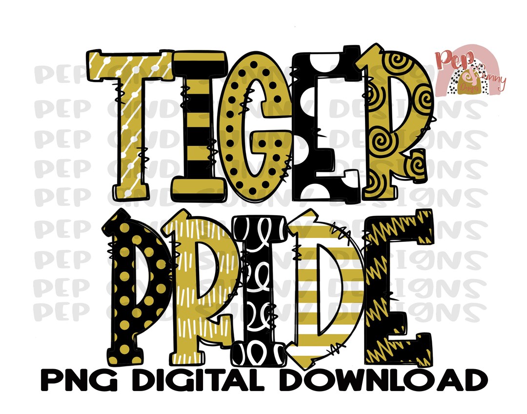 Tiger Pride | Tigers | Spirit Tee | Doodle Design | PNG Digital ...