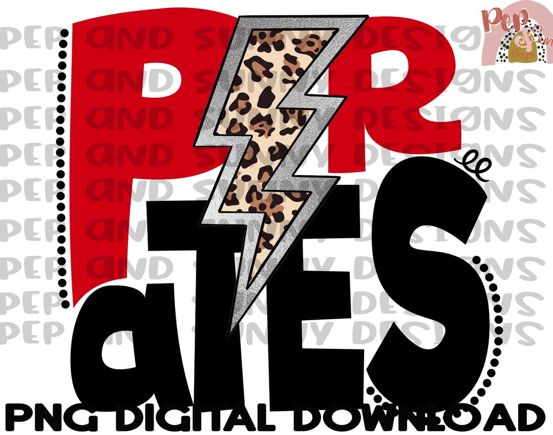 Pirates | Leopard Lightning Bolt | Spirit Tee | PNG Digital Download ...