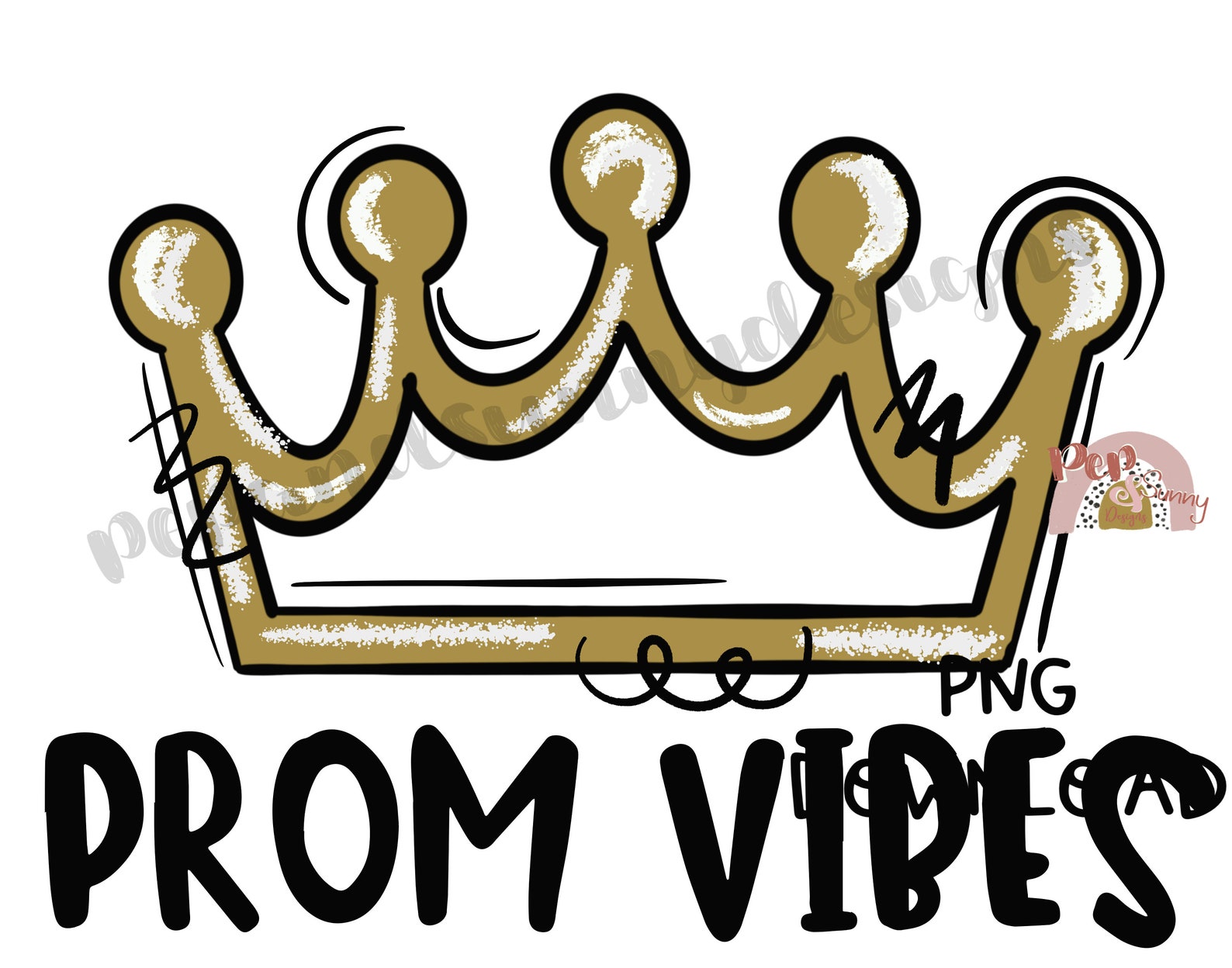 Prom Vibes Hand Drawn PNG Digital Download Sublimation | Etsy