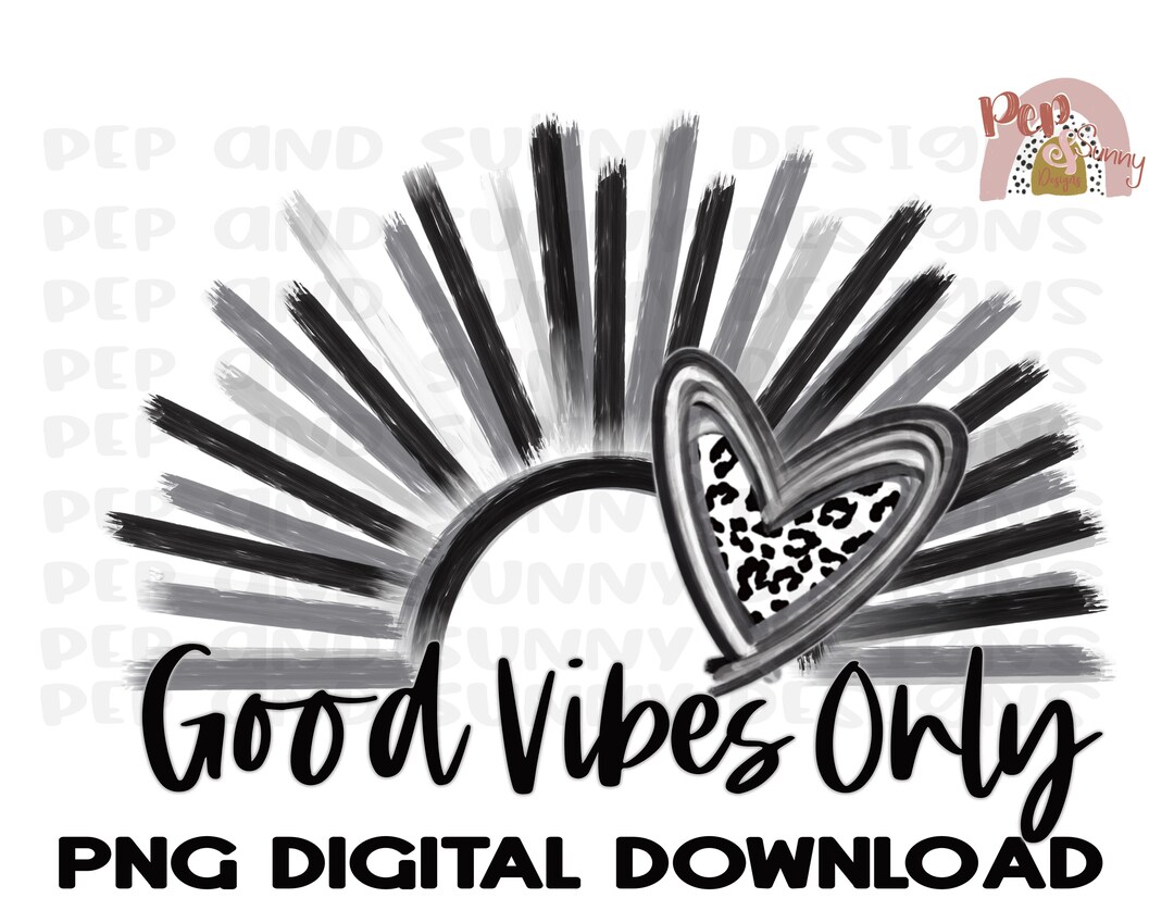 Good Vibes Only | Sunshine | Heart | Hand Drawn | Hand Painted | Screen ...