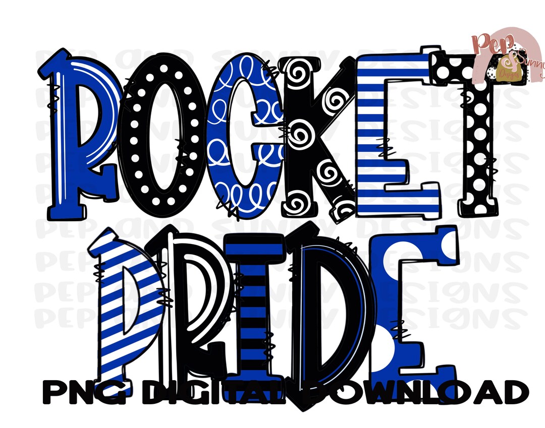 Rocket Pride | Doodle Design | Spirit Tee | PNG Digital Download ...
