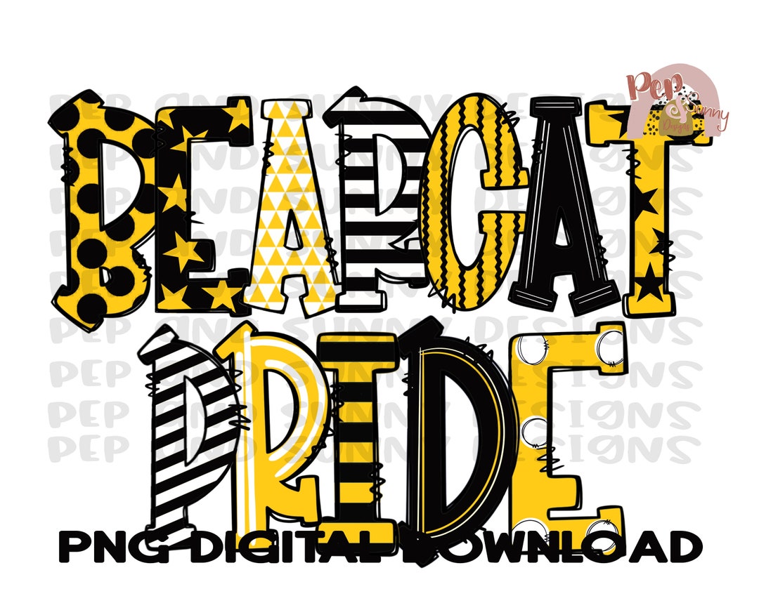 Bearcat Pride | Doodle Design | Mascot | Spirit Tee | PNG Digital ...