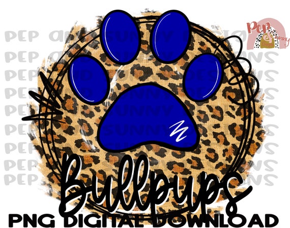 Bullpups Mascot Spirit Tee Leopard PNG Digital Download | Etsy