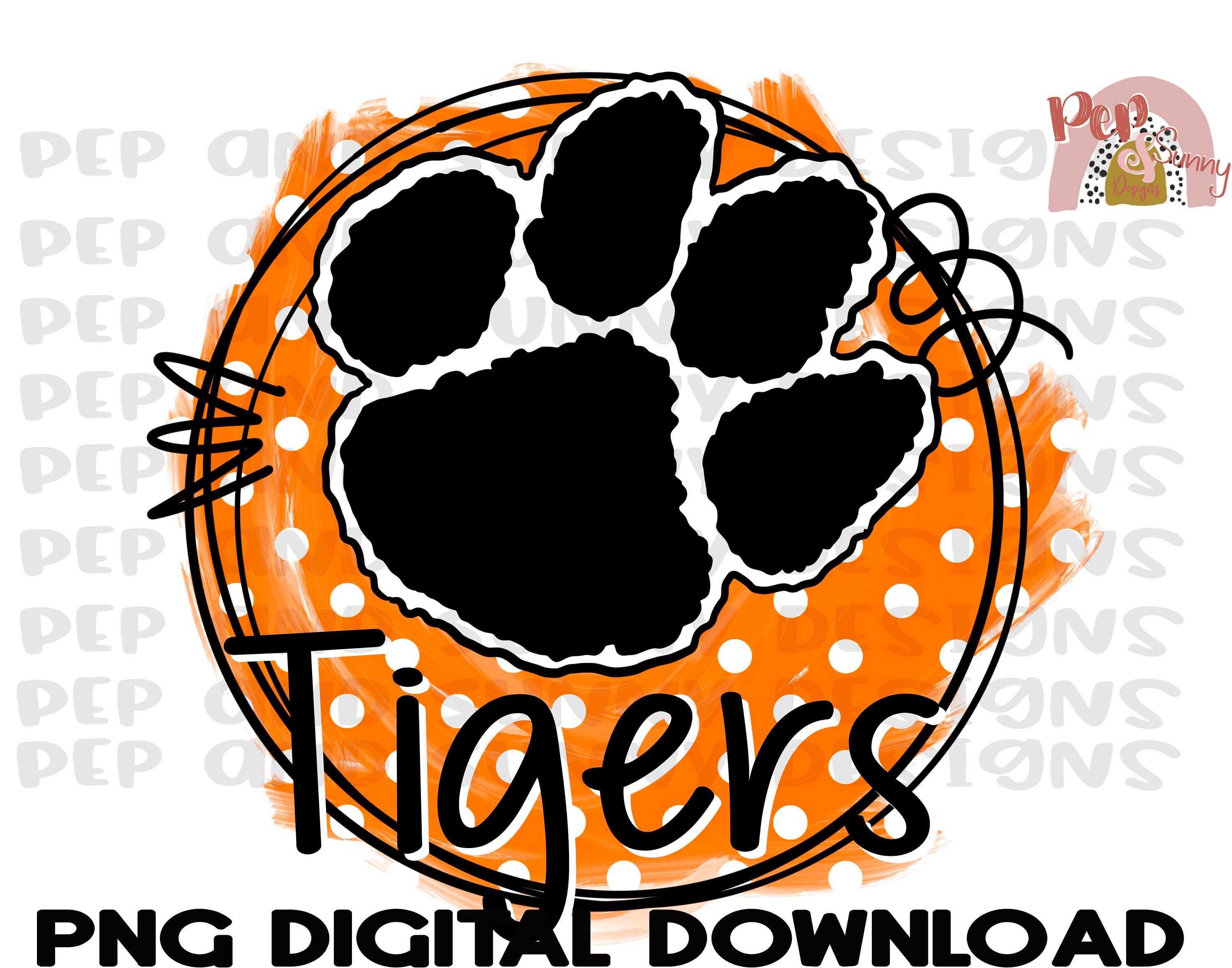 Orange And Black Tiger Paw Logo