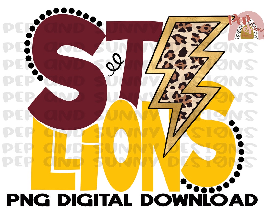 Stallions | Leopard Lightning Bolt | Spirit Tee | PNG Digital Download ...