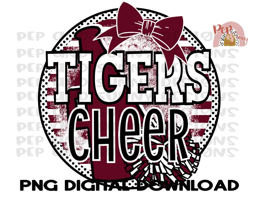 Tigers Cheer | Cheer Team Design | Dance Team Design | Megaphone | Bow ...