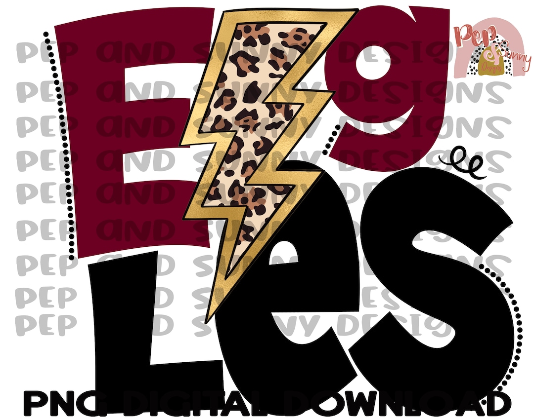 Eagles Leopard Lightning Bolt Spirit Tee PNG Digital - Etsy