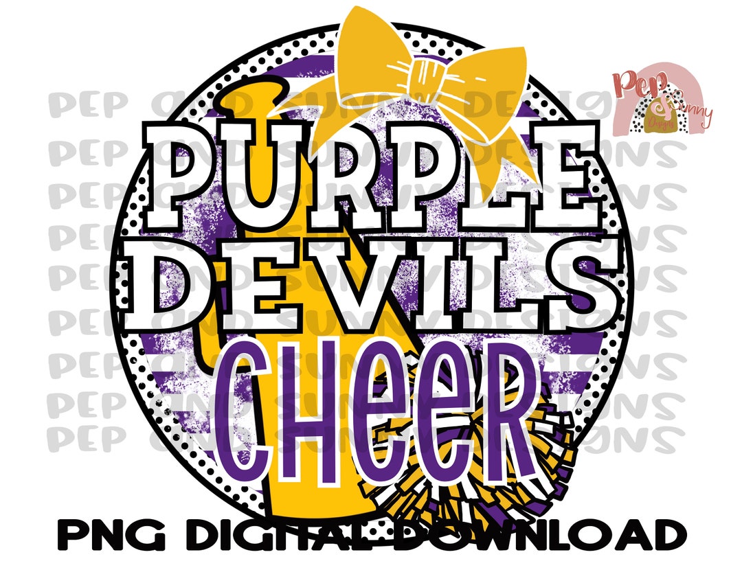 Purple Devils Cheer | Cheer Team Design | Dance Team Design | Megaphone ...